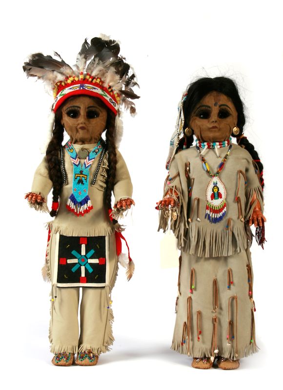 Bonhams : A pair of contemporary "Katchina' style dolls in lucite ...