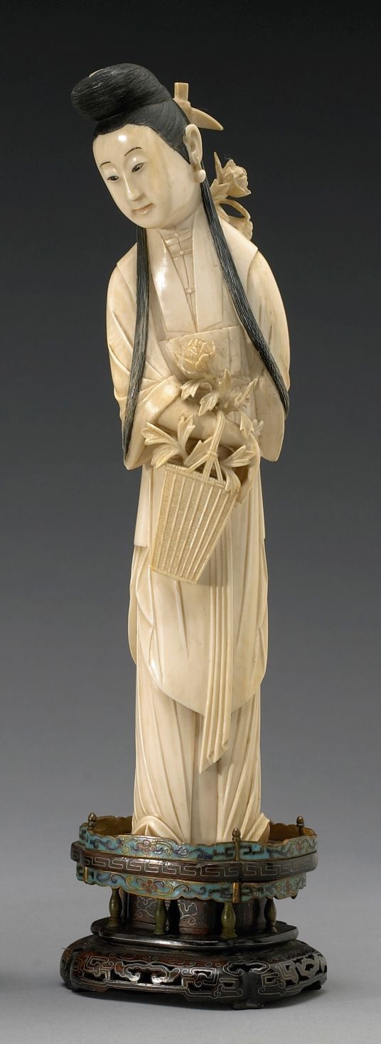 Bonhams : A tinted ivory standing beauty 19th Century
