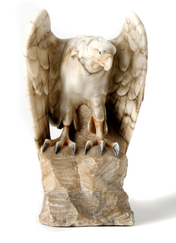 Bonhams : A carved alabaster model of an eagle