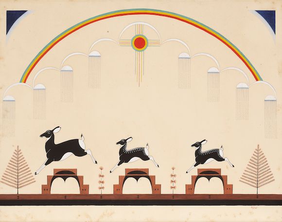 Bonhams : A Velino Shije Herrera (Ma Pe Wi) gouache