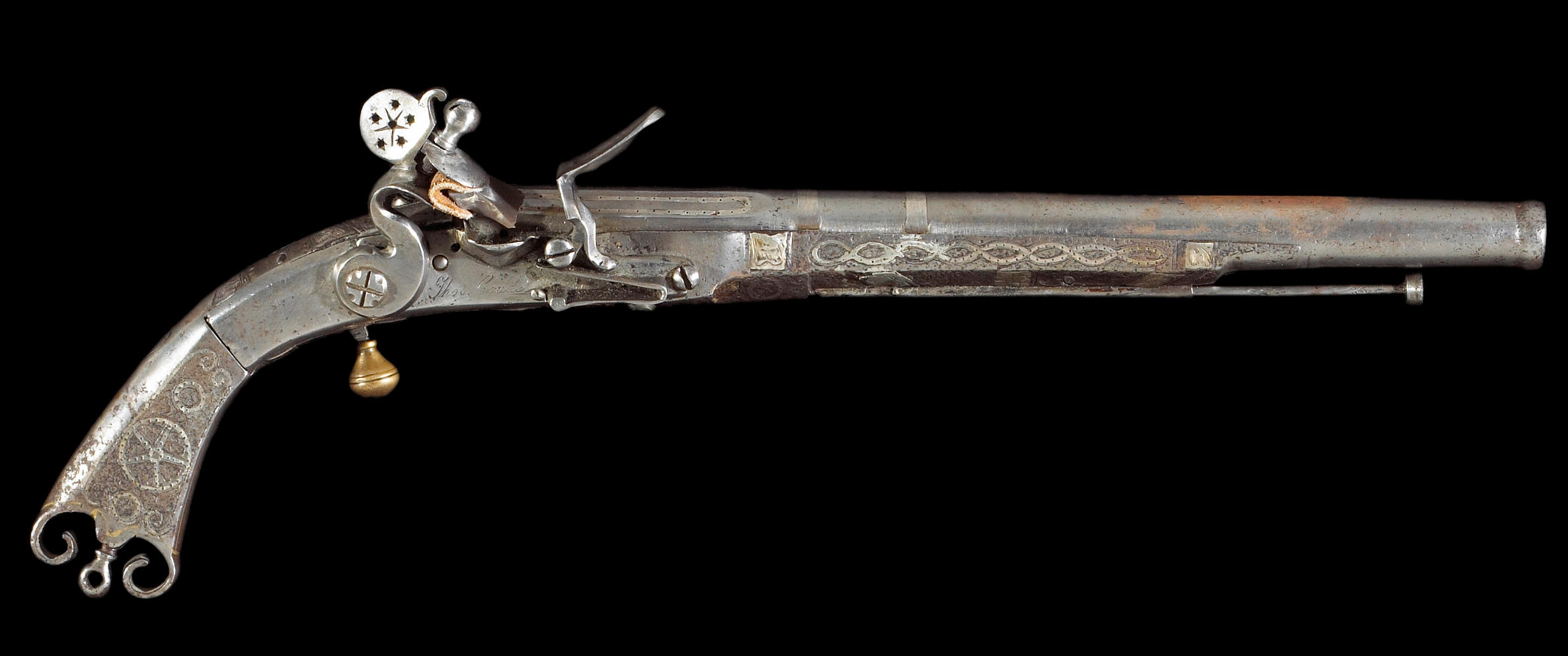 An all-brass Highland flintlock pistol attributed to Murdoch of Doune ...