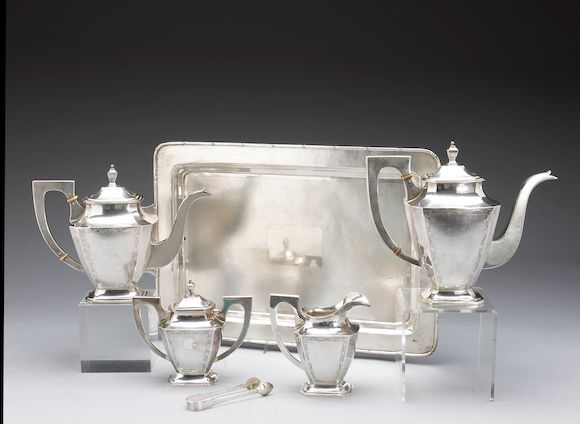 Bonhams : Chinese Export Silver Four Piece Tea and Coffee Set with ...