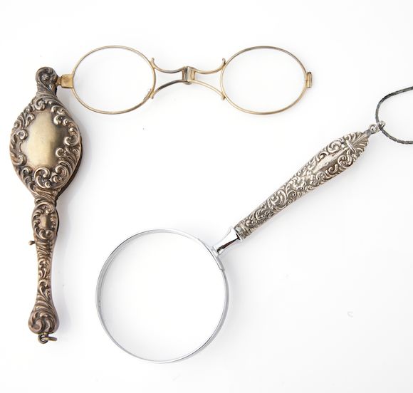 Bonhams : A collection of 8 lorgnettes and magnifying glasses with chains