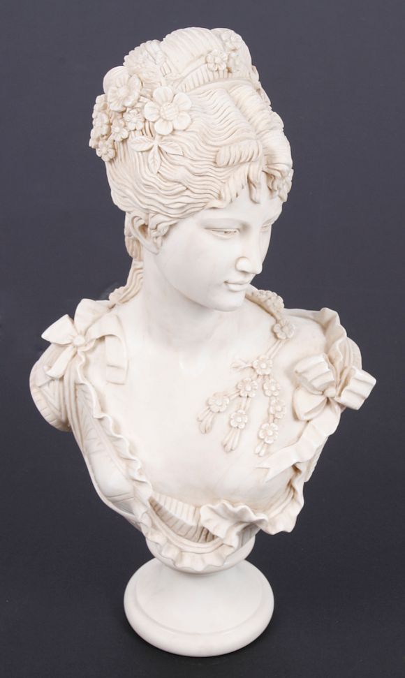 Bonhams : An Italian Carrara marble bust of a woman