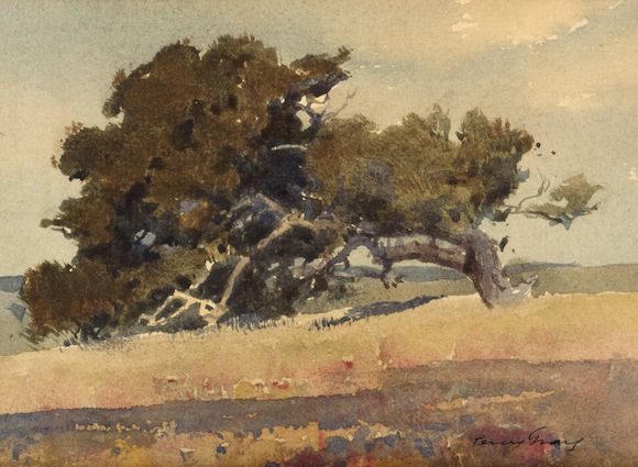 Bonhams : Percy Gray (1869-1952) California Oak 5 x 7 1/8in