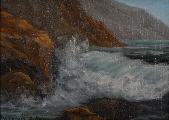 Bonhams : Benjamin C. Brown (American, 1865-1942) Crashing Waves 5 1/8 ...