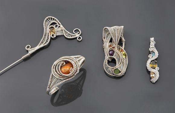 Bonhams : Topaz-set Silver Pipe Cleaner