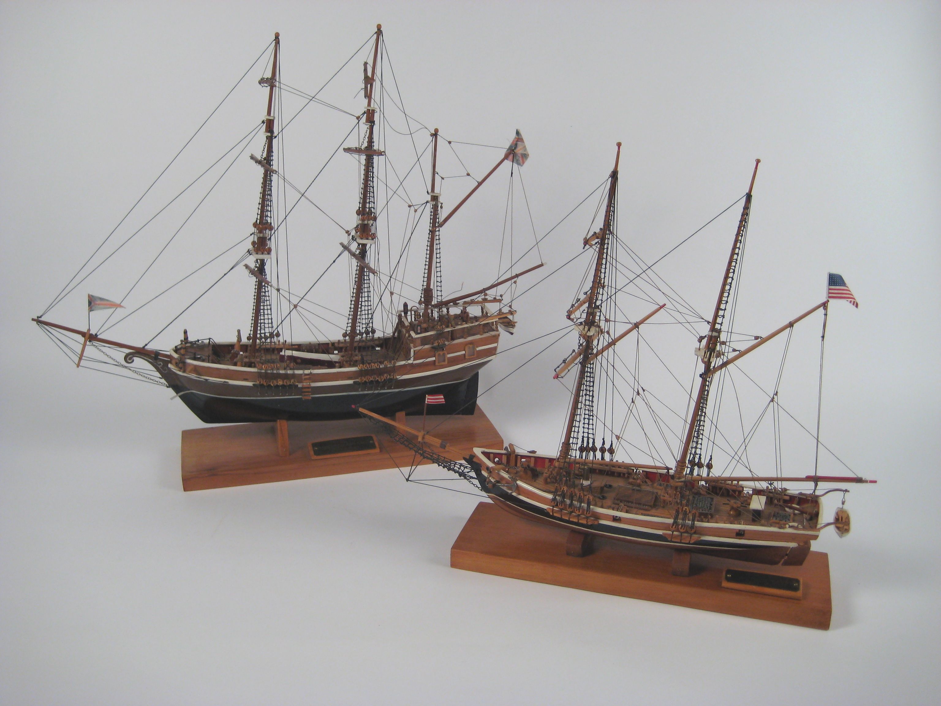 Two scale ship models: the brig sloop HMS Beagle and the Swallow - auctions & price archive