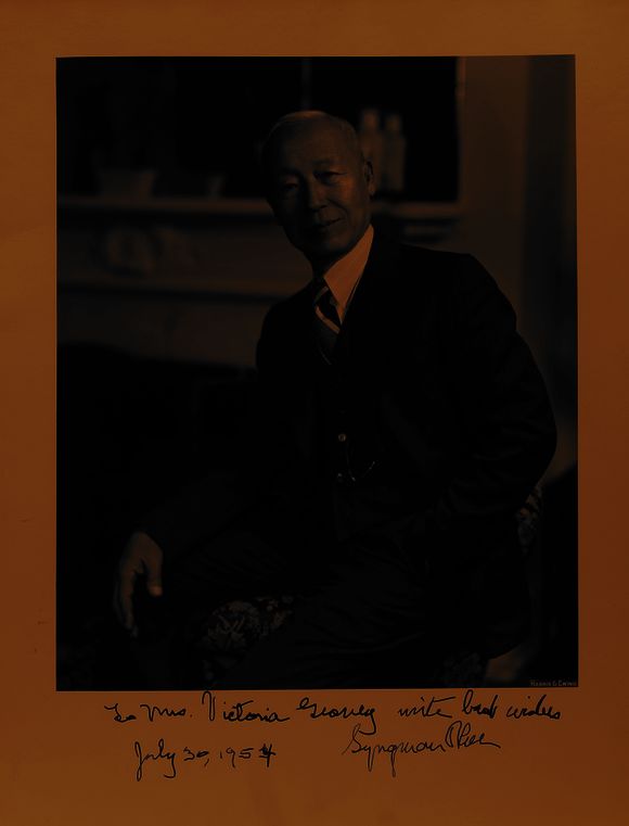 Bonhams : RHEE, SYNGMAN. 1875-1965.