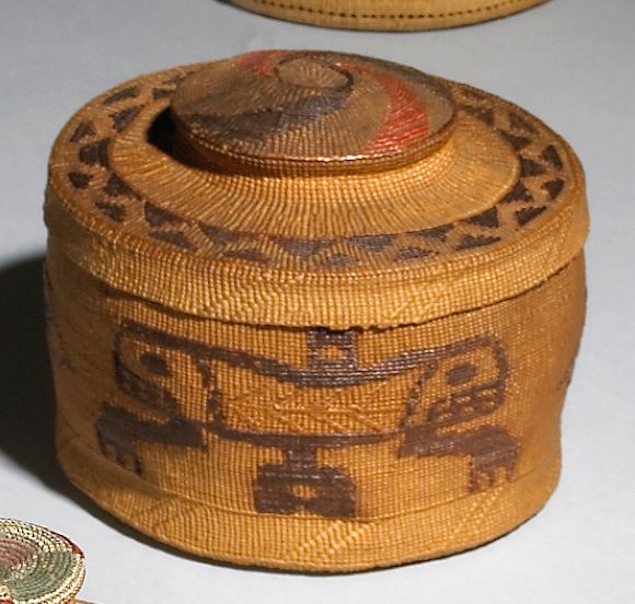 Bonhams : A Tlingit polychrome rattletop basket