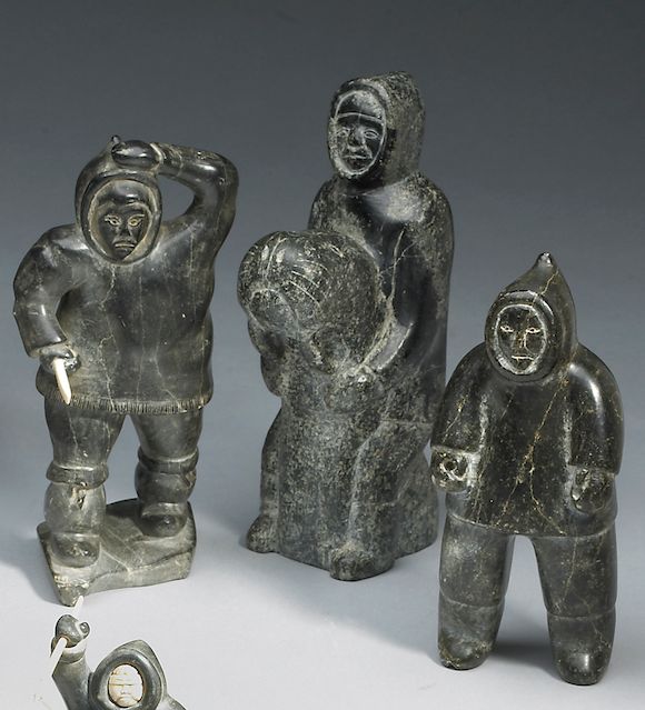 Bonhams : Three Eskimo stone sculptures
