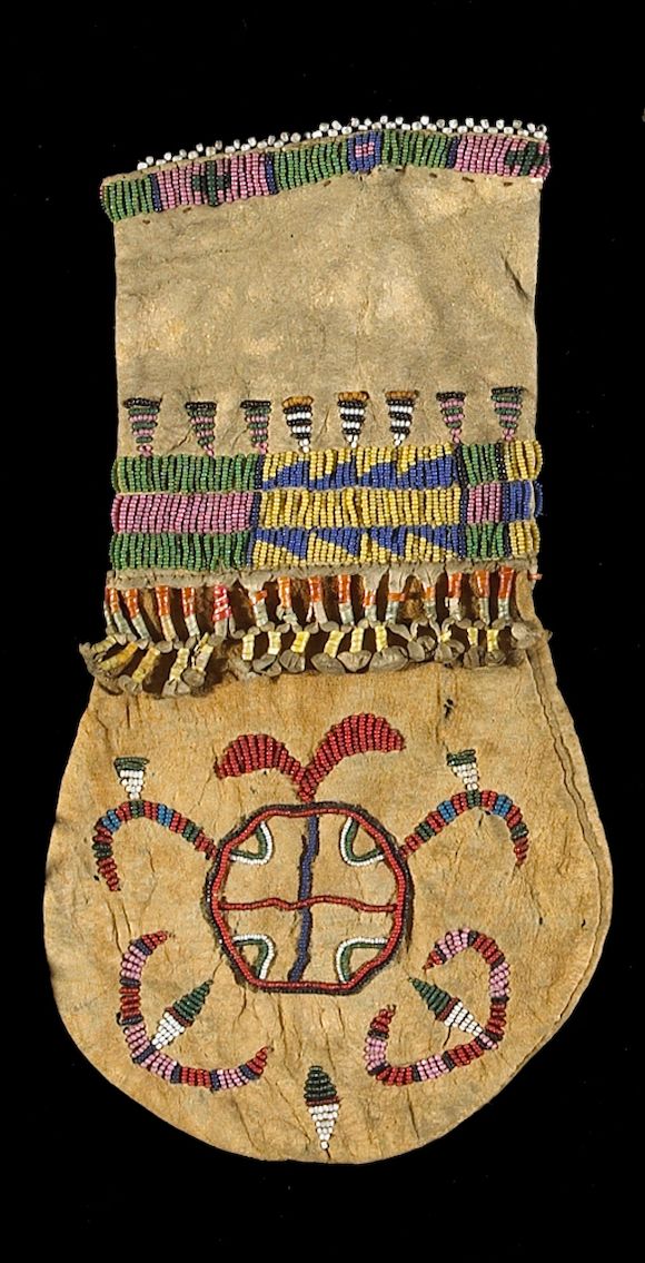 Bonhams : An Apache beaded pouch