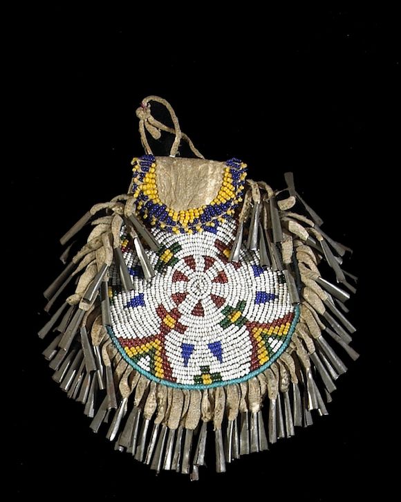 Bonhams : An Apache beaded pouch