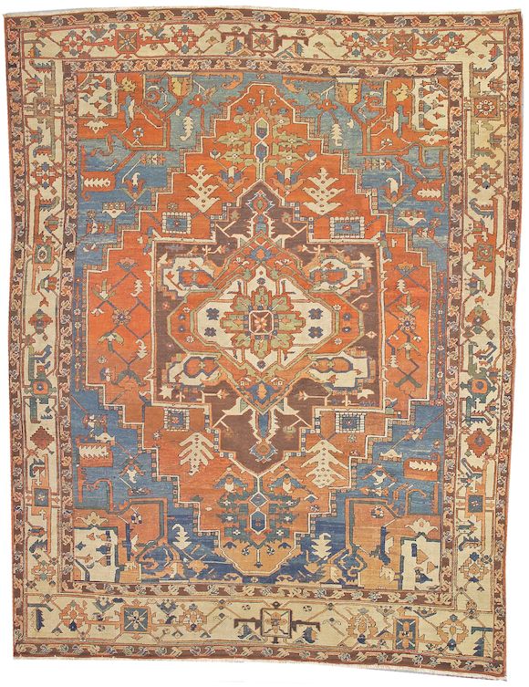 Bonhams : A Serapi carpet Northwest Persia, size approximately 9ft. 5in ...