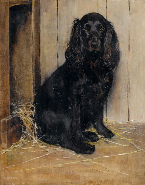 Bonhams : Samuel Fulton (British, 1855-1941) Portrait of a Cocker Spaniel