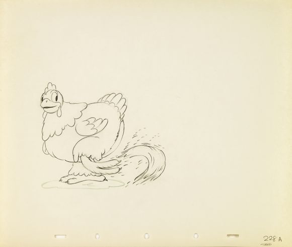 Bonhams : Three Walt Disney sequential animation drawings of a hen