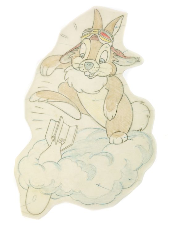 Bonhams : A preliminary drawing of Thumper for nose art