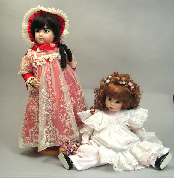 Bonhams : Large sized Bisque dolls