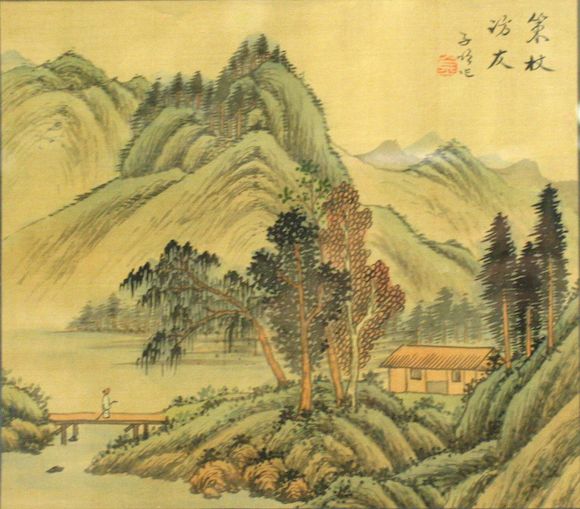 Bonhams : A Chinese silk painting Ce Zhang Fang You