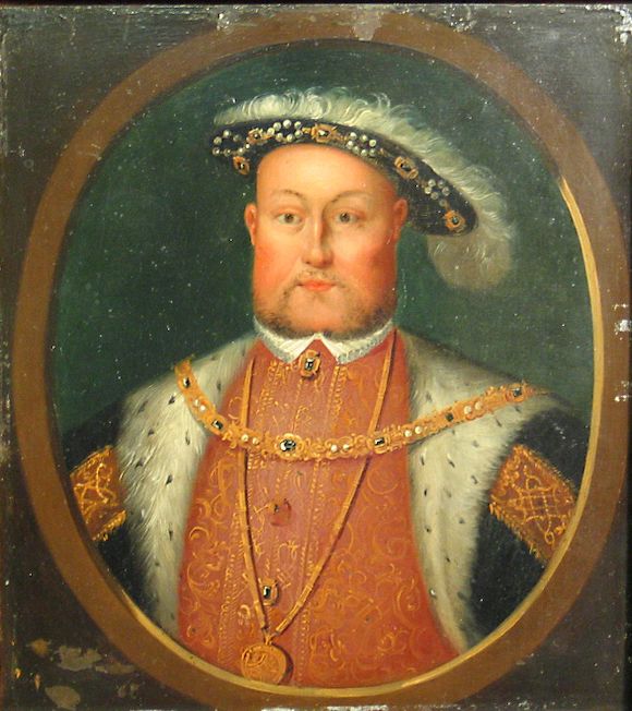 Bonhams : English School A portrait of Henry VIII 8 x 7in