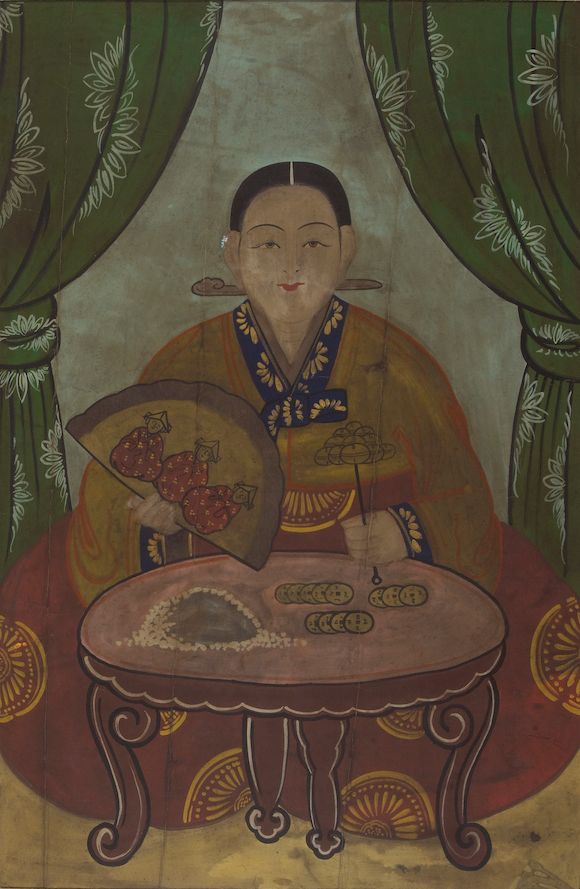 Bonhams : A group of five folk paintings 20th Century