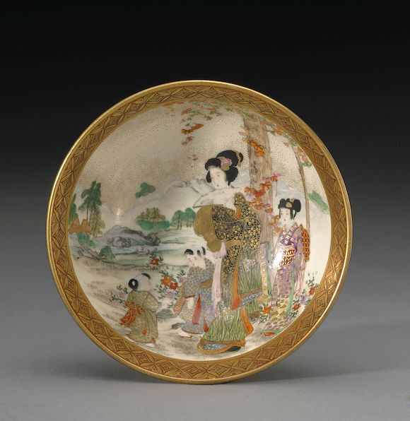 Bonhams : An earthenware miniature bowl By Hozan, Meiji Period