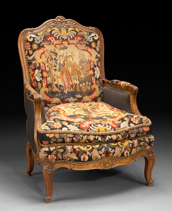 Bonhams : A Baroque style needlepoint upholstered armchair