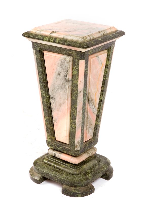 Bonhams : A pair of two color marble pedestals