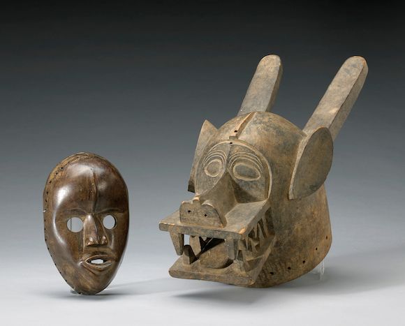 Bonhams : A Senufo mask and a Dan mask