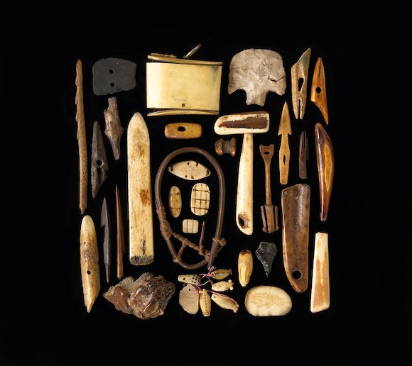 Bonhams : A group of Eskimo ivory artifacts