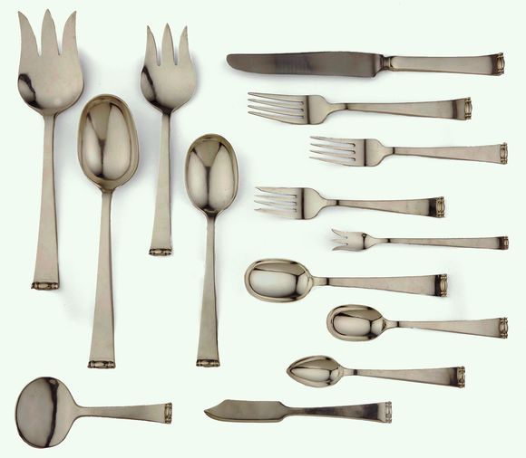 Bonhams : An Allan Adler sterling Modern Georgian flatware set