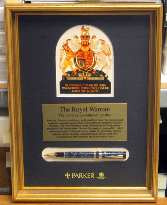 Bonhams : PARKER Royal Warrant Shadow Box Duofold Centennial Fountain Pen