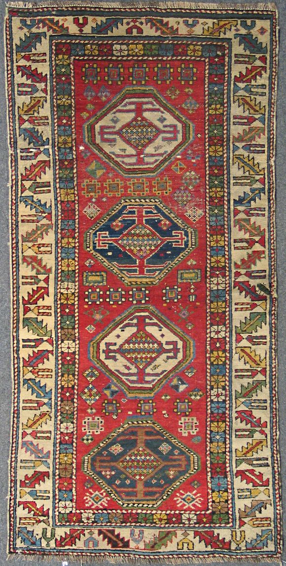 Bonhams : A Shirvan rug size approximately 2ft. 7in. x 5ft. 4in.