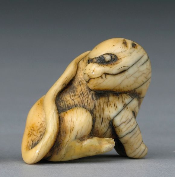 Bonhams : An ivory study of a tiger Kyoto, Early 19th Century