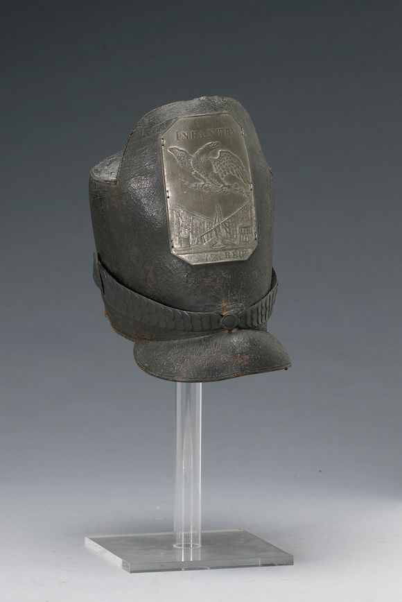 Bonhams : A very rare 1813 Pattern Infantry 'tombstone' shako