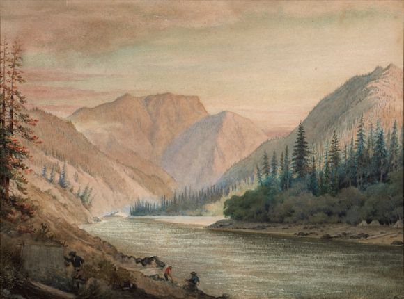 Bonhams : George Henry Burgess (American, 1831-1905) 'Spuzzum (between the canyons, above Fort ...