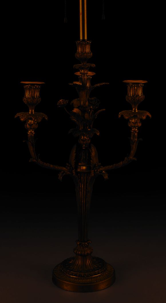 Bonhams : A Louis XVI style gilt bronze table lamp