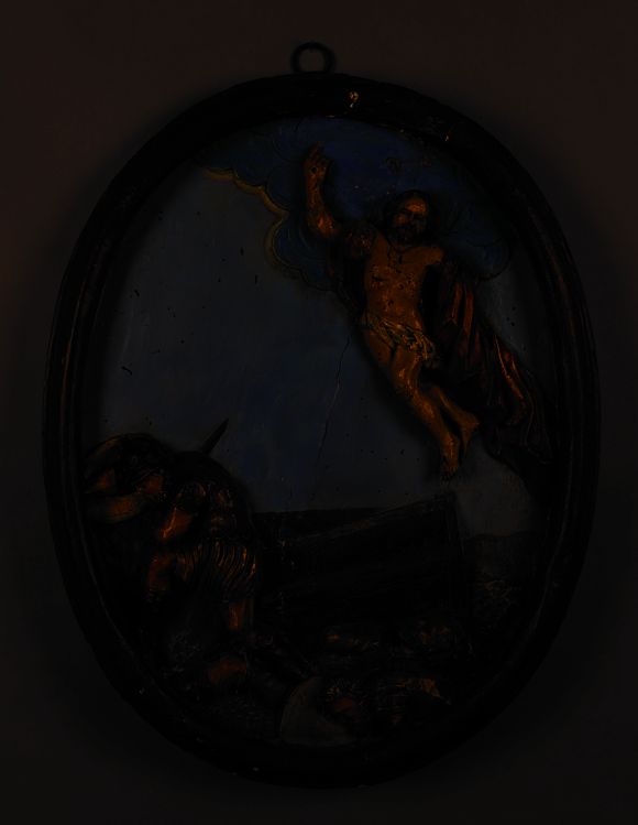 Bonhams : An Italian Baroque relief carved and paint decorated panel