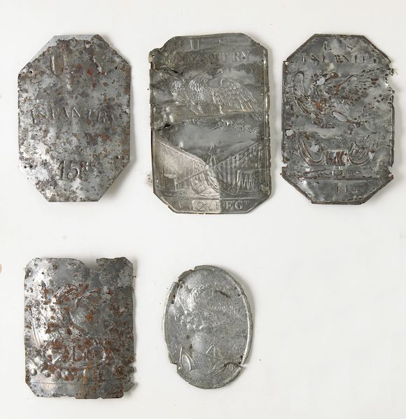 Bonhams : A lot of five early excavated cap plates