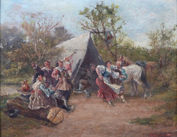 Bonhams : Anton Gerhart (Austrian, born 1879) Cavalier figures ...