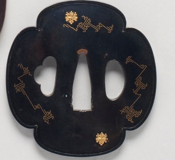 Bonhams : A shakudo mokko tsuba 19th Century