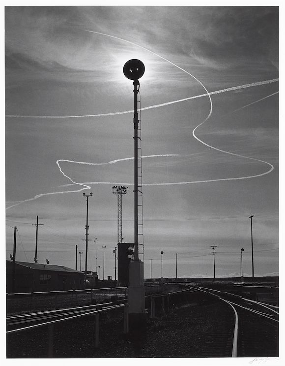 Bonhams : Ansel Adams (American, 1902-1984); Rails and Jet Trails ...