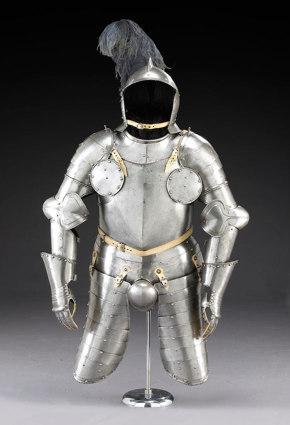 Bonhams : A three-quarter suit of field armor