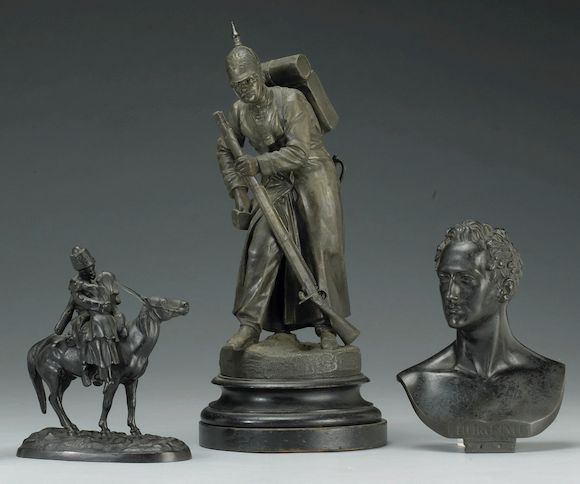 Bonhams : A group of three Russian metal sculptures