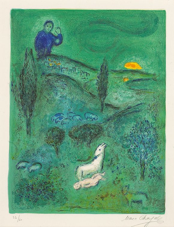 Bonhams : Marc Chagall (Russian/French, 1887-1985); Lamon Discovers Daphnis, from Daphnis and Chloé;
