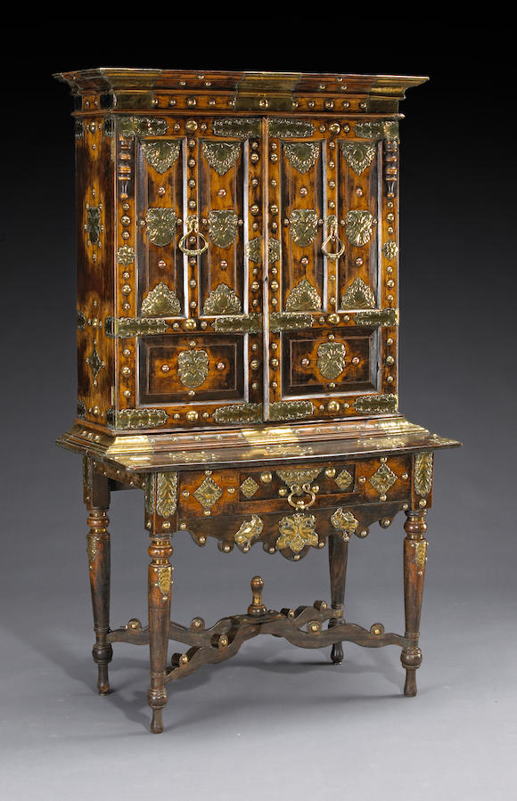 Bonhams An Anglo Indian Brass Mounted Hardwood Cabinet On Stand