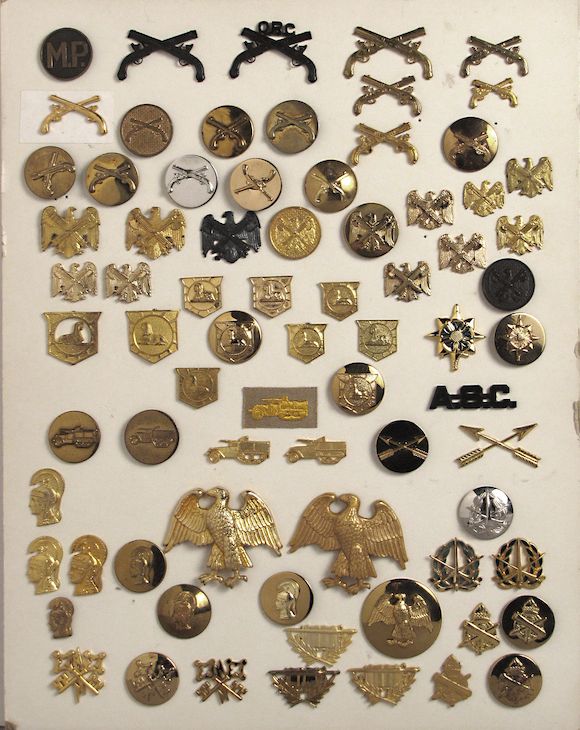 Bonhams : An assorted group of insignia Military Police, Militia ...