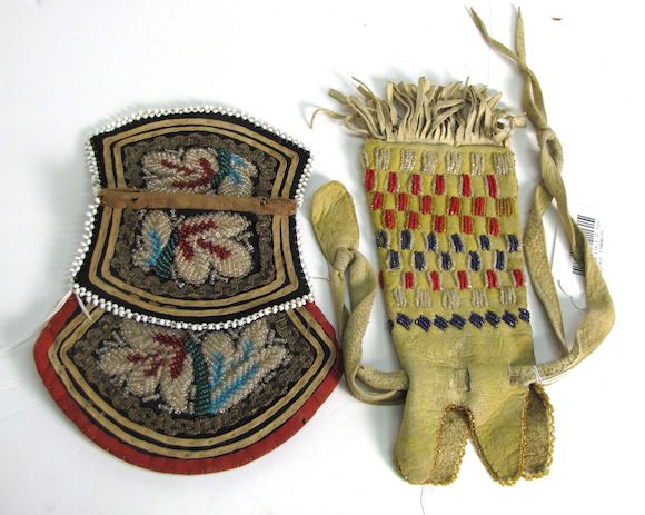 Bonhams : Two Native American beaded pouches