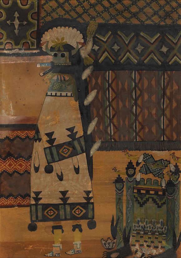 Bonhams : An early and unusual Zuni painting