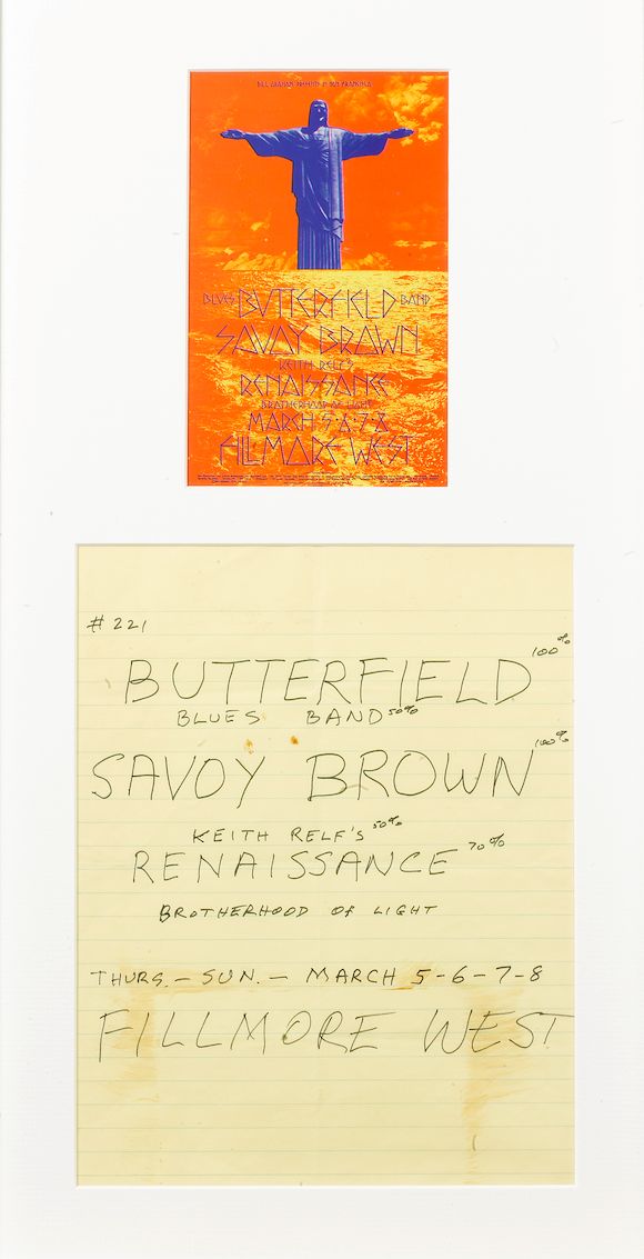 Bonhams : Bill Graham's handwritten concert poster instructions for ...